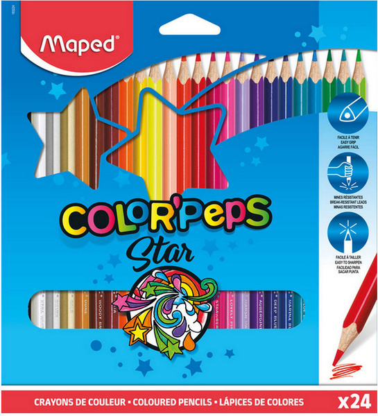 Набор цветных карандашей Maped Color'pers мягкие, 24 цвета - купить с ...
