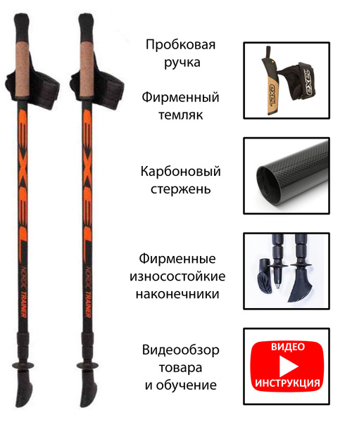 Exel Nordic Trainer 50% Carbon палки для скандинавской ходьбы ...