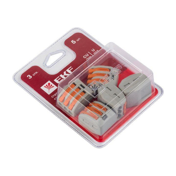 Клемма строительно-монтажная СМК 222-413 (блист.5шт) EKF plc-smk-413b ...