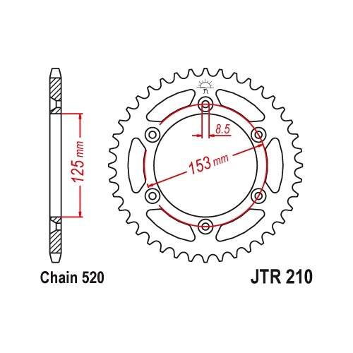 Звезда ведомая (задняя) JTR210.50 JT 520 - купить по низким ценам в ...