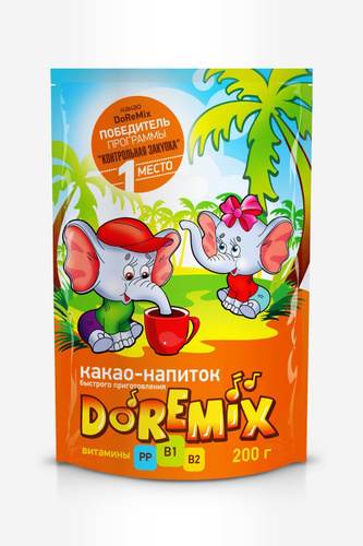 Какао "DoReMix" растворимое 200г, 2шт - купить с доставкой по выгодным ...