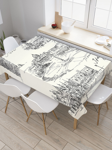 Скатерть прямоугольная JoyArty "Италия ждет" из сатена, 120x145 см купить на OZON по низкой цене ...