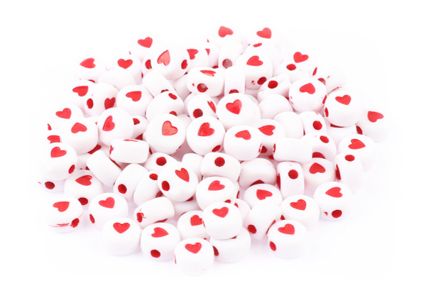 Набор бусин "Сердечки" для браслетов и рукоделия Goody Goods, 7 мм, 100 ...