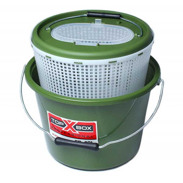 Ведро для живца TOP BOX FB-15L (40*26*26 см), оливковый - купить по ...