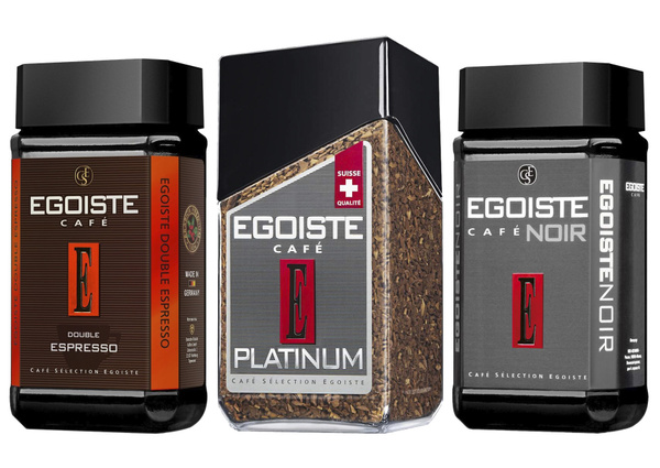 Кофе растворимый сублимированный EGOISTE микс (PLATINUM, Noir, Double ...
