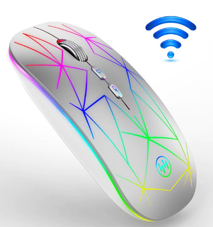 Мышь беспроводная N9 RGB Bluetooth Mouse, серебристый, белый - купить ...