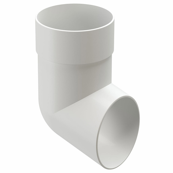 Колено стока пластиковый слив трубы Docke Standard d80 мм пломбир RAL 9003 - купить с доставкой ...