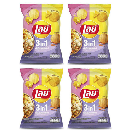 Чипсы Lay's 3 in 1 Popcorn Mix. Лэйс со вкусом попкорна Три в одном. 4шт по 46g - купить с ...