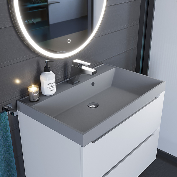 Раковина для ванной кварцевая Uperwood Classic Quartz 70х45х15 см ...