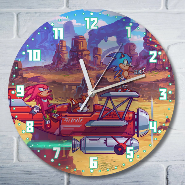 Настенные часы УФ игры Sonic Mania (соник мания, наклз, майлз, PS, Xbox ...