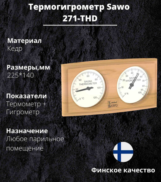 Гигрометр для бани, сауны Sawo - купить по доступным ценам в интернет ...