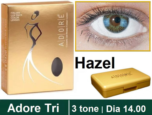 Adore Tri-Tone Hazel Ореховые линзы -5.00 / 14.2 / 8.6, 3 тона ...