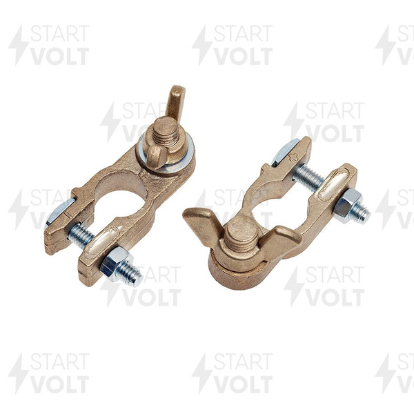 Клеммы АКБ в комплекте латунь, гайка-барашек 8мм (SBT 002) / Startvolt, SBT002, арт 10077935 ...