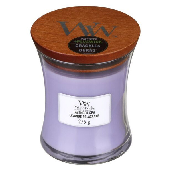 Характеристики Лавандовый СПА Свеча ароматическая Woodwick с деревянным ...