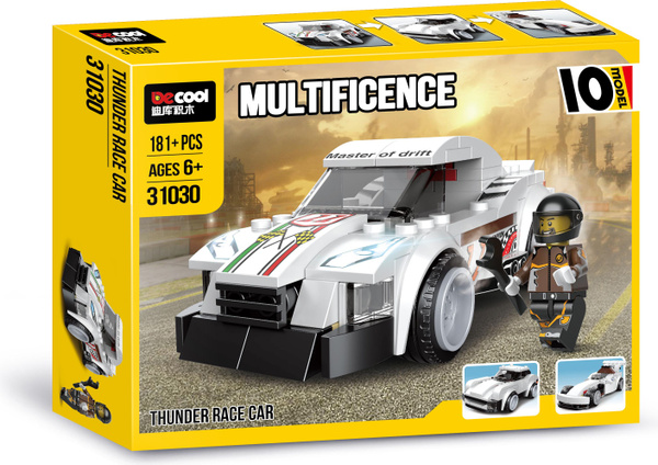 Конструктор Decool Спортивные машины, 181 деталь, 10 вариантов сборки, для мальчика, 152867 ...