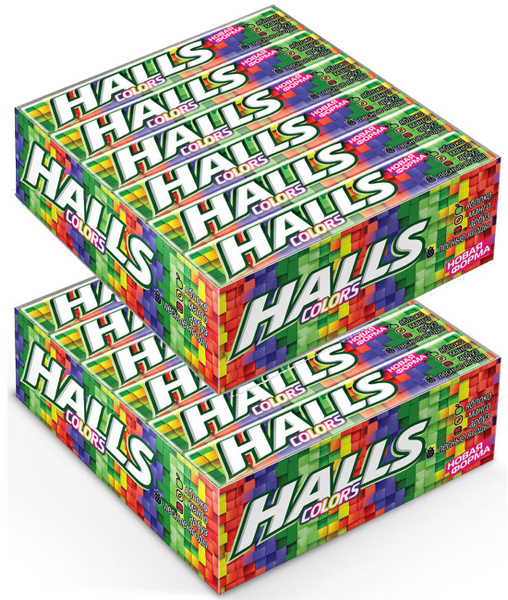 Леденцы HALLS Colors Ассорти, 12 шт по 25 грамм - 2 шт - купить с ...