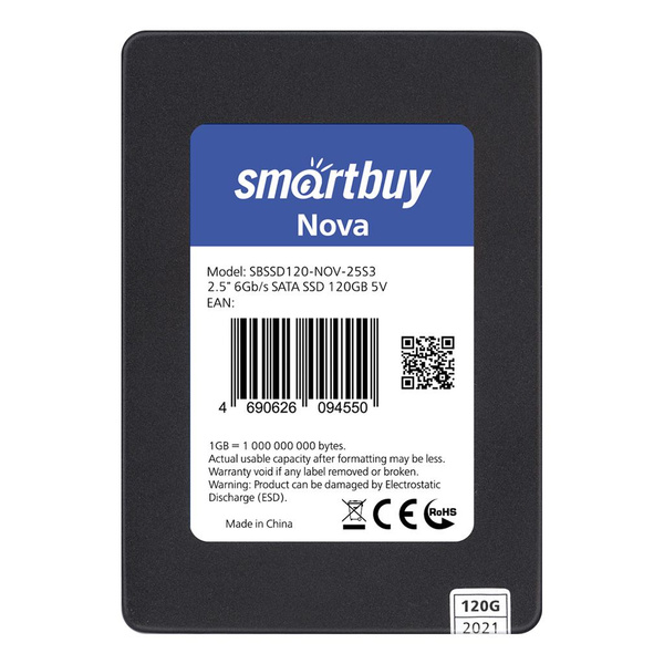 120 ГБ Внутренний SSD-диск SmartBuy Nova (SBSSD120-NOV-25S3) - купить ...