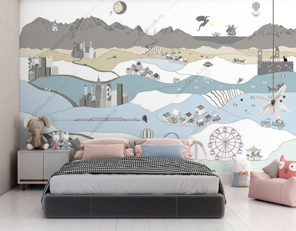 Фотообои на стену бесшовные Волшебный город В275 см х Ш405 см; Master Fresok артикул 12-1529 ...