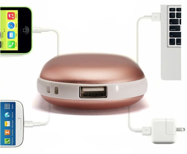 Электрическая грелка для рук + аккумулятор USB, 5000 mA, серебряный ...