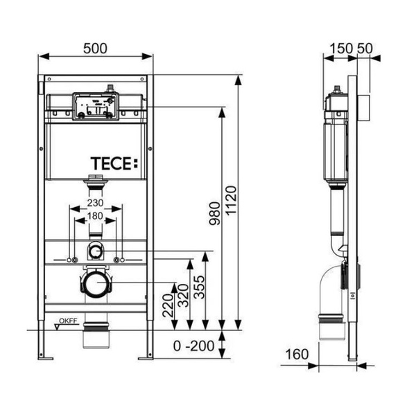 Готовый набор инсталляции для унитаза TECEbase k440407+унитаз подвесной Azario Grado ...