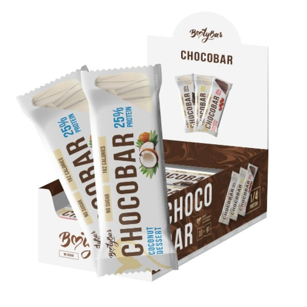 Батончики протеиновые BootyBar CHOCOBAR, 30 шт по 40 г, вкус: кокосовый десерт - купить с ...
