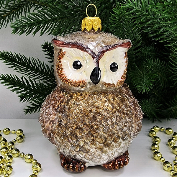 Irena-Co елочная игрушка, стекло Сова сахар (11х8х8,5см) купить c ...