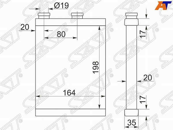 Радиатор отопителя для Ниссан Х Трейл т30 2000-2007, Nissan X-Trail T30 ...