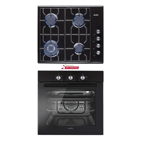 Комплект встраиваемой техники Simfer 60см: газовая варочная панель и электрический духовой шкаф ...