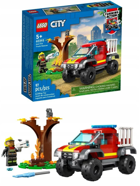 60393 Конструктор LEGO City 4x4 Fire Truck Rescue Пожарная машинка ...