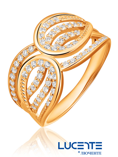 Lucente Кольцо Серебро позолоченное 925 пробы купить на OZON по низкой цене (856104585)