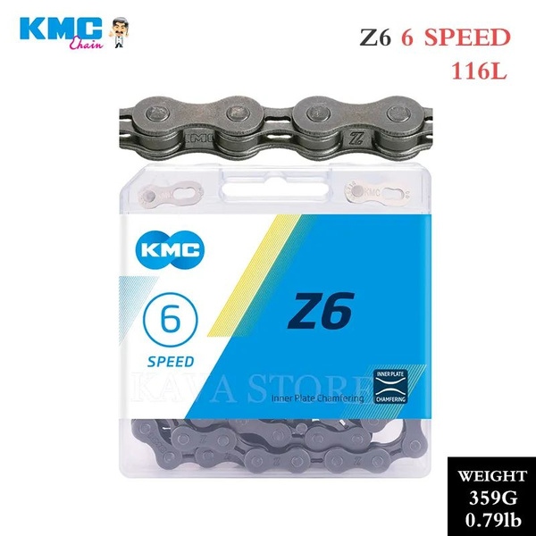 KMC Z6, 6-скоростная велосипедная цепь, 116 звеньев с замком - купить с ...