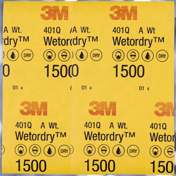 Наждачная бумага 3М P1500, 138х230 мм / Шкурка шлифовальная водостойкая ...