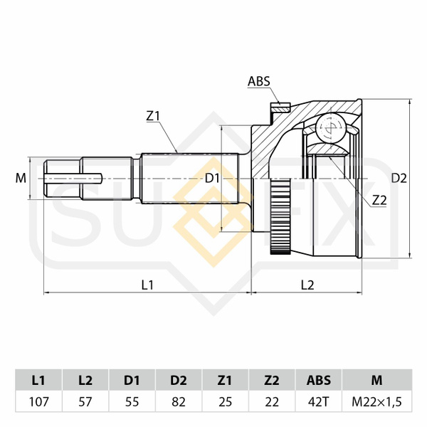 Шрус наружный перед прав лев SUFIX ST-1091 - SUFIX арт. ST-1091 - купить по выгодной цене в ...