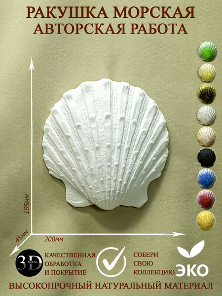 Украшение настенное интерьерное New3dart Морская ракушка полоска купить по доступным ценам в