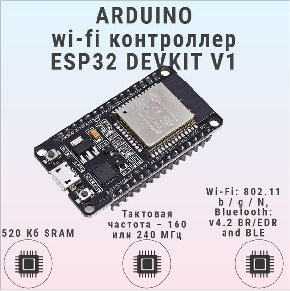 ARDUINO Микроконтроллер ESP32 DEVKIT V1 - купить с доставкой по ...