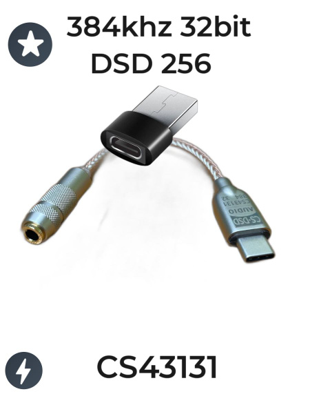 Кабель USB Type-C, 3.5 мм CS43131 - купить по низкой цене в интернет ...