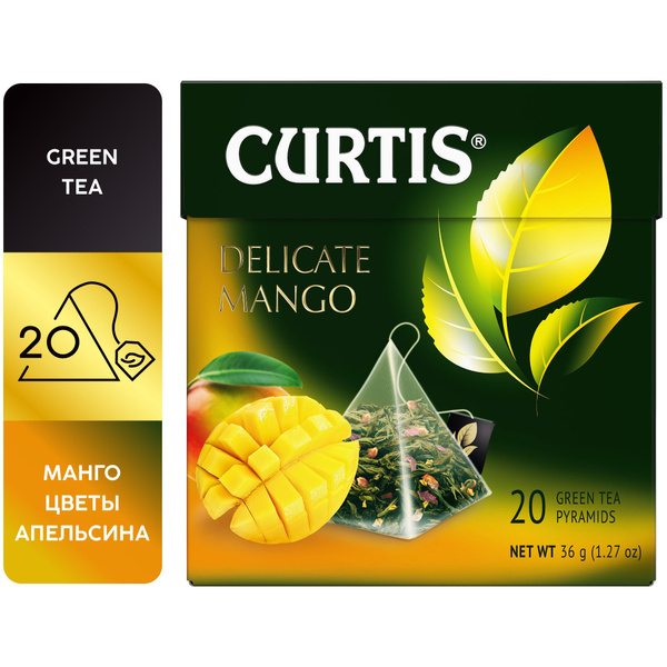Чай зеленый в пакетиках CURTIS "Delicate Mango", с ароматом манго ...