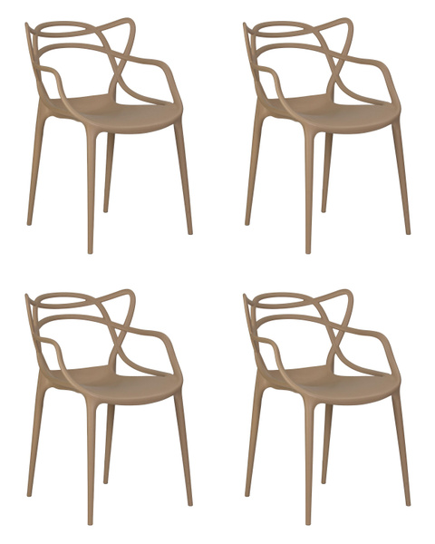 Набор 4 шт. Стул обеденный DOBRIN MASTERS, LMZL-PP601, бежевый (GR-03 ...