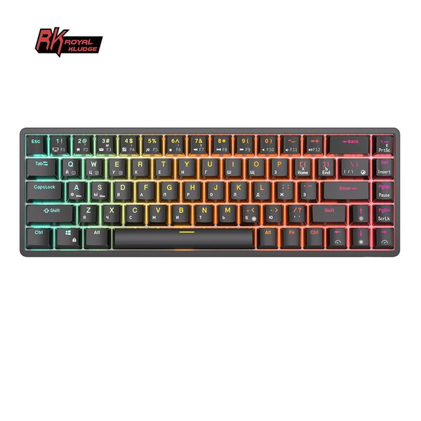 Беспроводная клавиатура Royal Kludge RKG68 RGB Черная (красные свитчи ...
