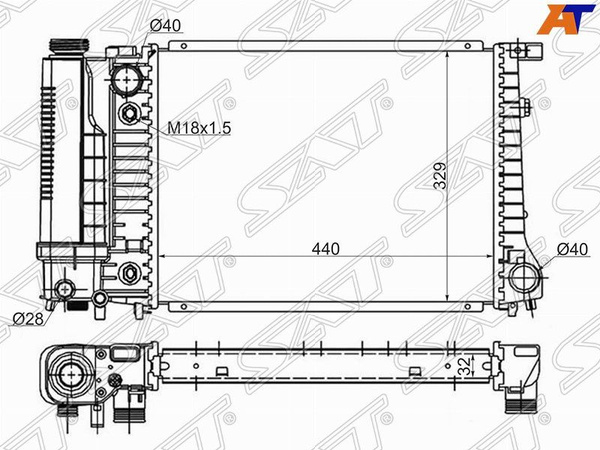 Радиатор охлаждения для БМВ Е34 1988-1996, BMW E34 радиатор охлаждения ...