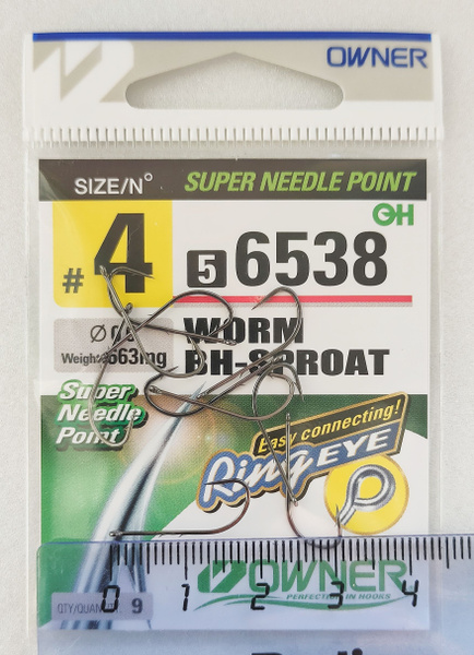 Крючки для летней рыбалки OWNER WORM BH-SPROAT № #4 (9шт.) Крючки ...