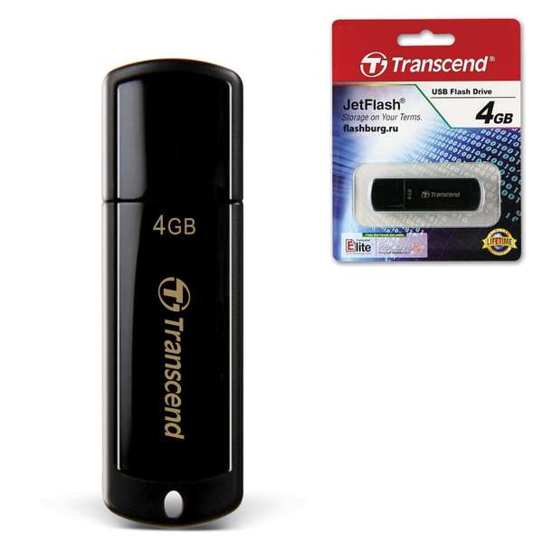 USB-флеш-накопитель Transcend 4 гб, Jet Flash 350, USB 2,0, черная ...