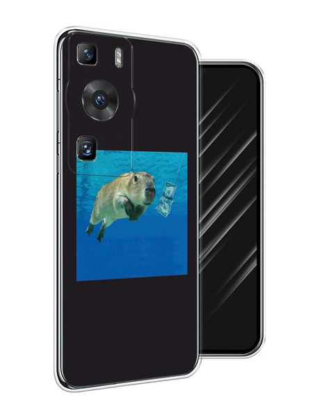 Силиконовый чехол на Huawei P60/P60 Pro / Хуавей P60/P60 Про "Капибара ...
