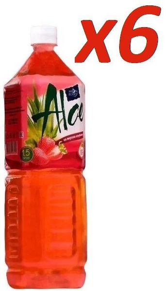 Напиток сокосодержащий MoonBerry Aloe со вкусом клубники, 1.5 л, 6 штук ...
