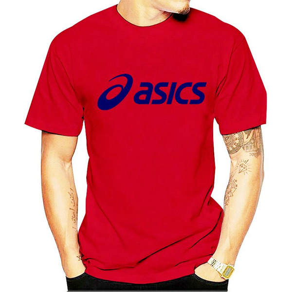 Футболка Мужской ASICS красный Длинный, размер 54 Хлопок Другое ...