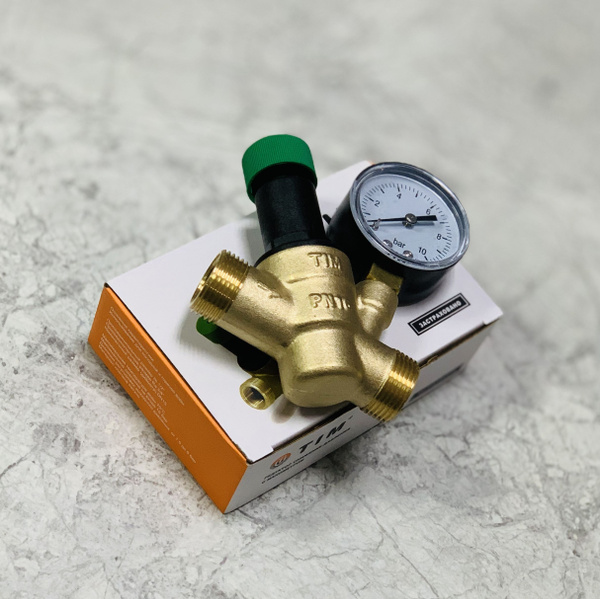 Редуктор давления TIM 1/2" поршневой с манометром до 10 бар - купить в ...