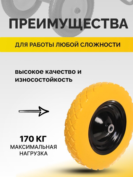 Колесо для садовой тачки ДоброСад CH-803-086, 180 кг - купить по ...