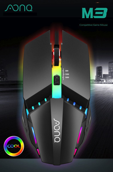 Игровая мышь проводная AONQ мышка, черный - купить по выгодной цене в ...