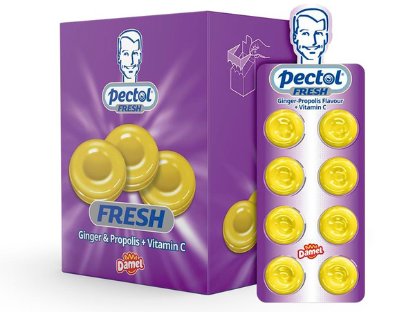 Карамель леденцовая PECTOL "Имбирь и прополис 19 гр х 24шт DAMEL ...