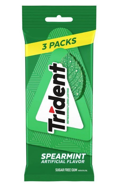 Trident, жевательная резинка без сахара, МЯТА 3шт - купить с доставкой ...